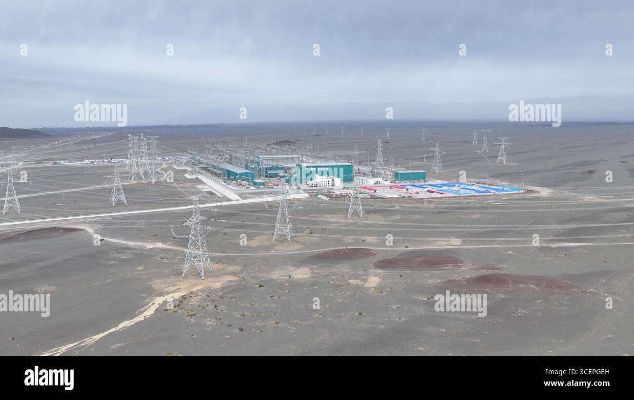 BARKOL, CHINA - AUGUST 16, 2025 - À800 kV Barkol Converter Station in ...
