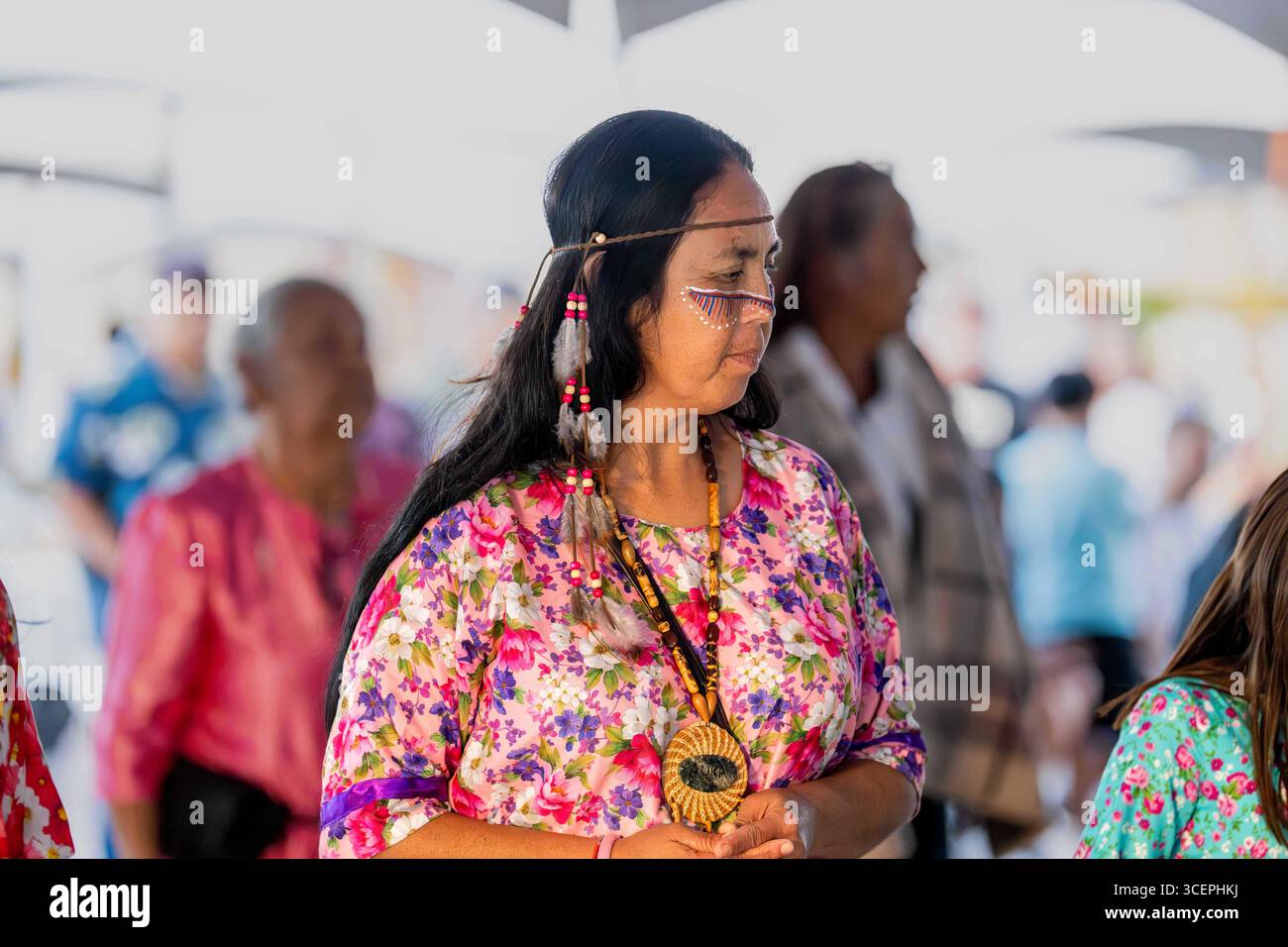 Aura Zazueta of the Kumiay community from Rosarito seen during the ...