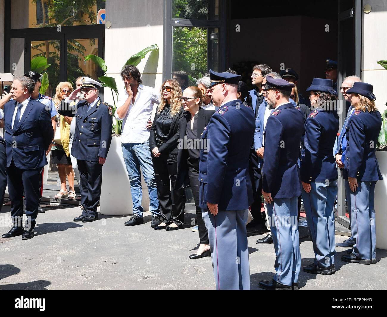 Rome, Italy. 19th Aug, 2025. Rome, Pippo Baudo dies, the funeral chapel ...
