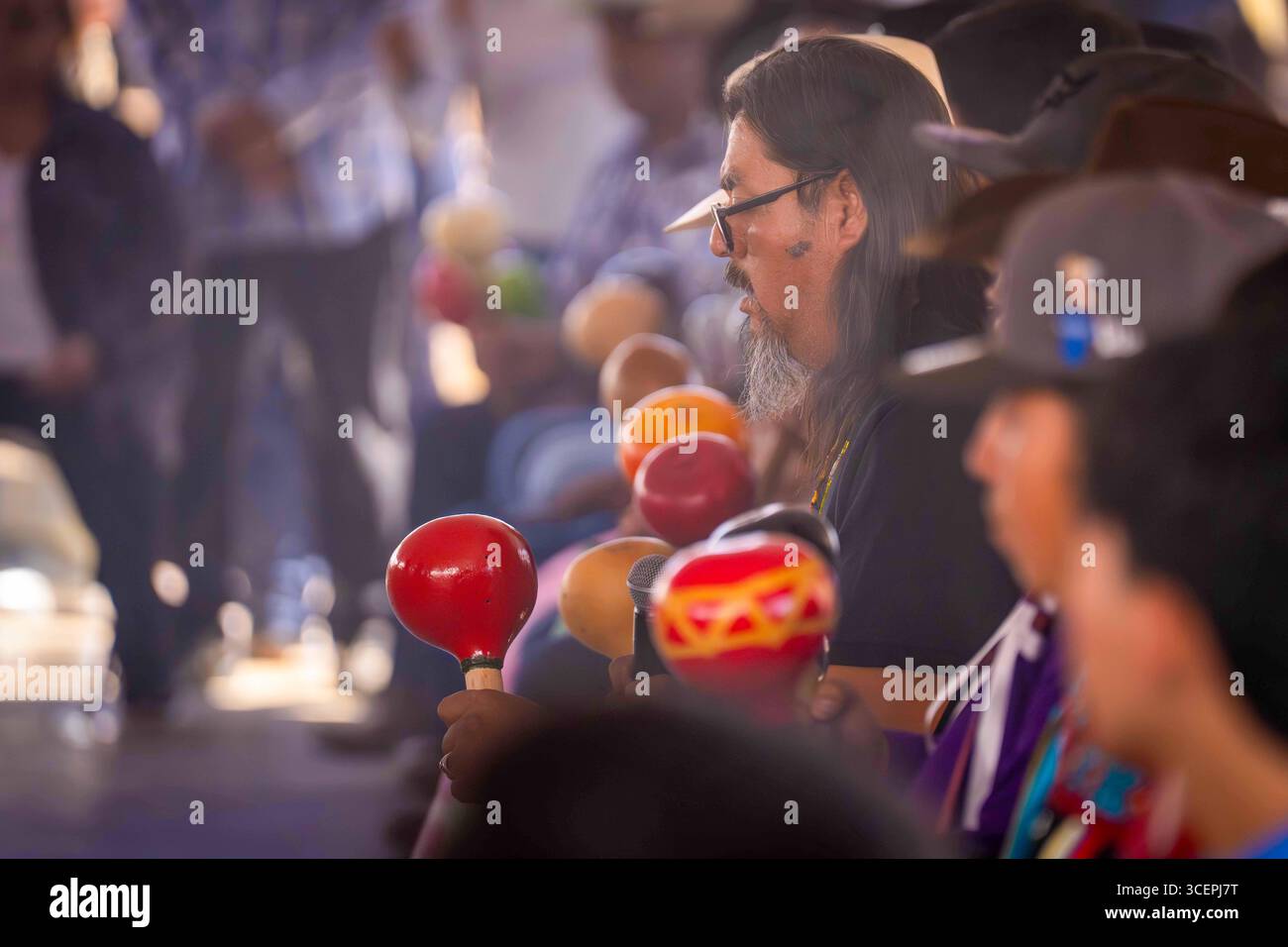 Alonso Pesado, a traditional singer of the Cucapá community seen during ...