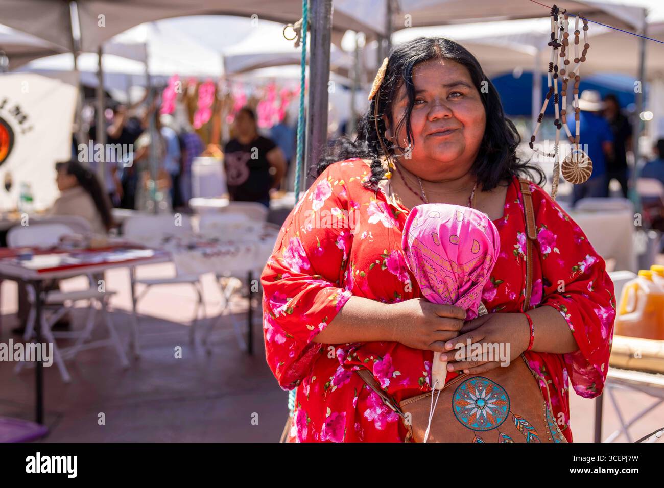 Ensenada, Mexico. 16th Aug, 2025. Delfina Albañez, a traditional Paipai ...