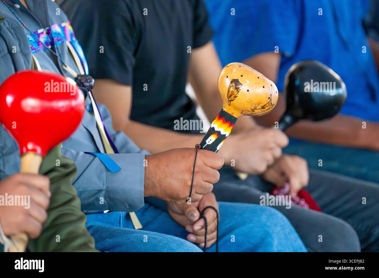 Ensenada, Mexico. 16th Aug, 2025. A performer uses jalma (traditional ...