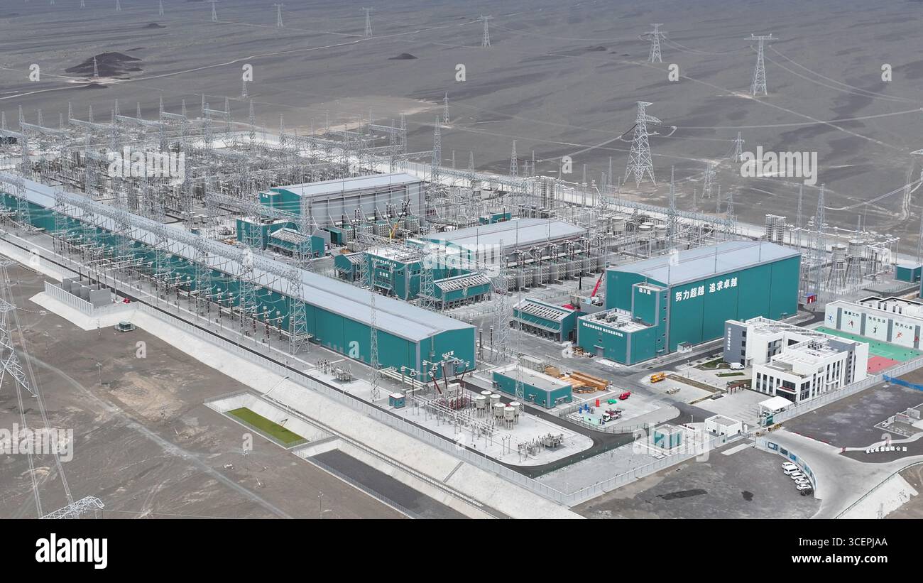 BARKOL, CHINA - AUGUST 16, 2025 - À800 kV Barkol Converter Station in ...