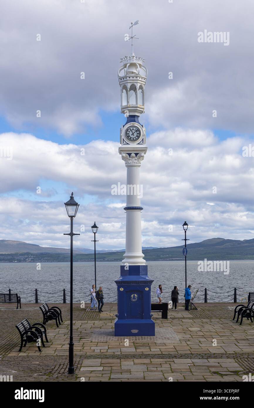 clock tower at greenock custom house quay against sea Stock Photo - Alamy
