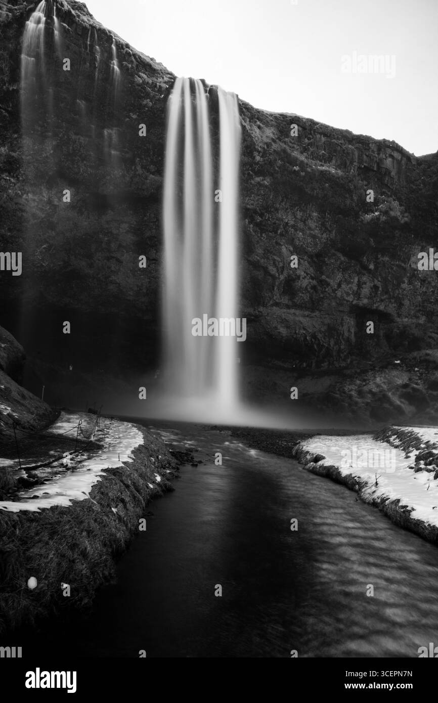 Seljalandsfoss waterfall, one of Iceland’s most famous natural ...