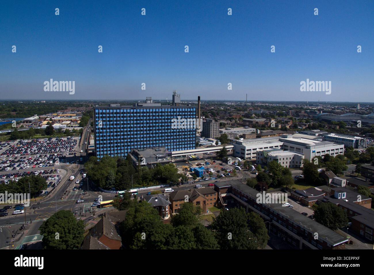 aerial view of aerial view of Hull Royal infirmary, Hull University ...