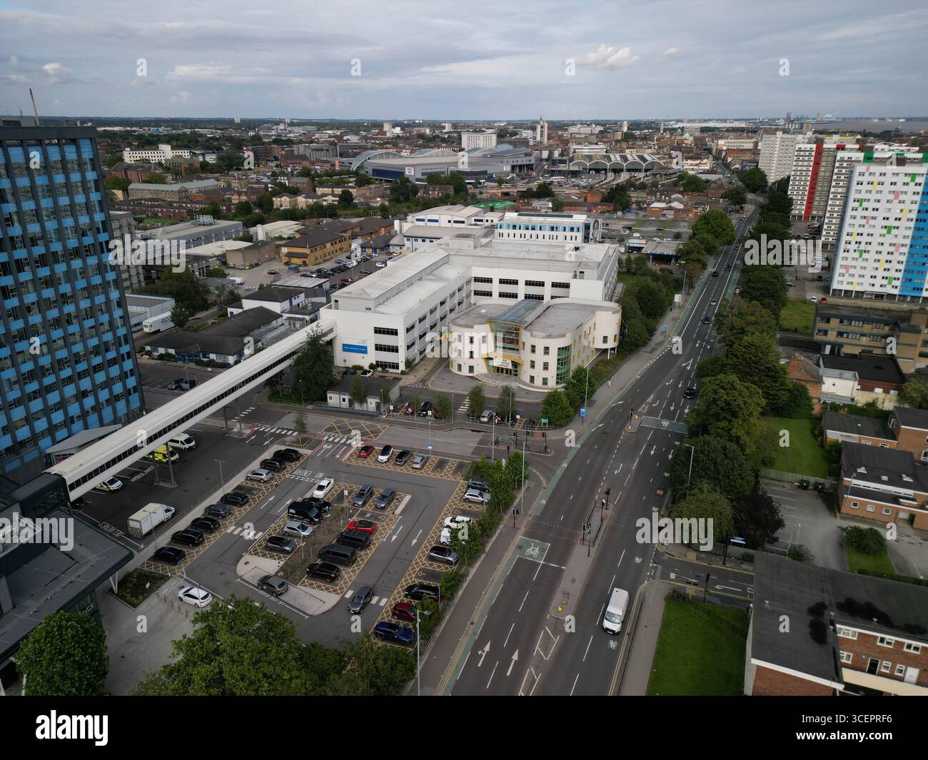 aerial view of Hull's Women and Children's Hospital at Hull Royal ...
