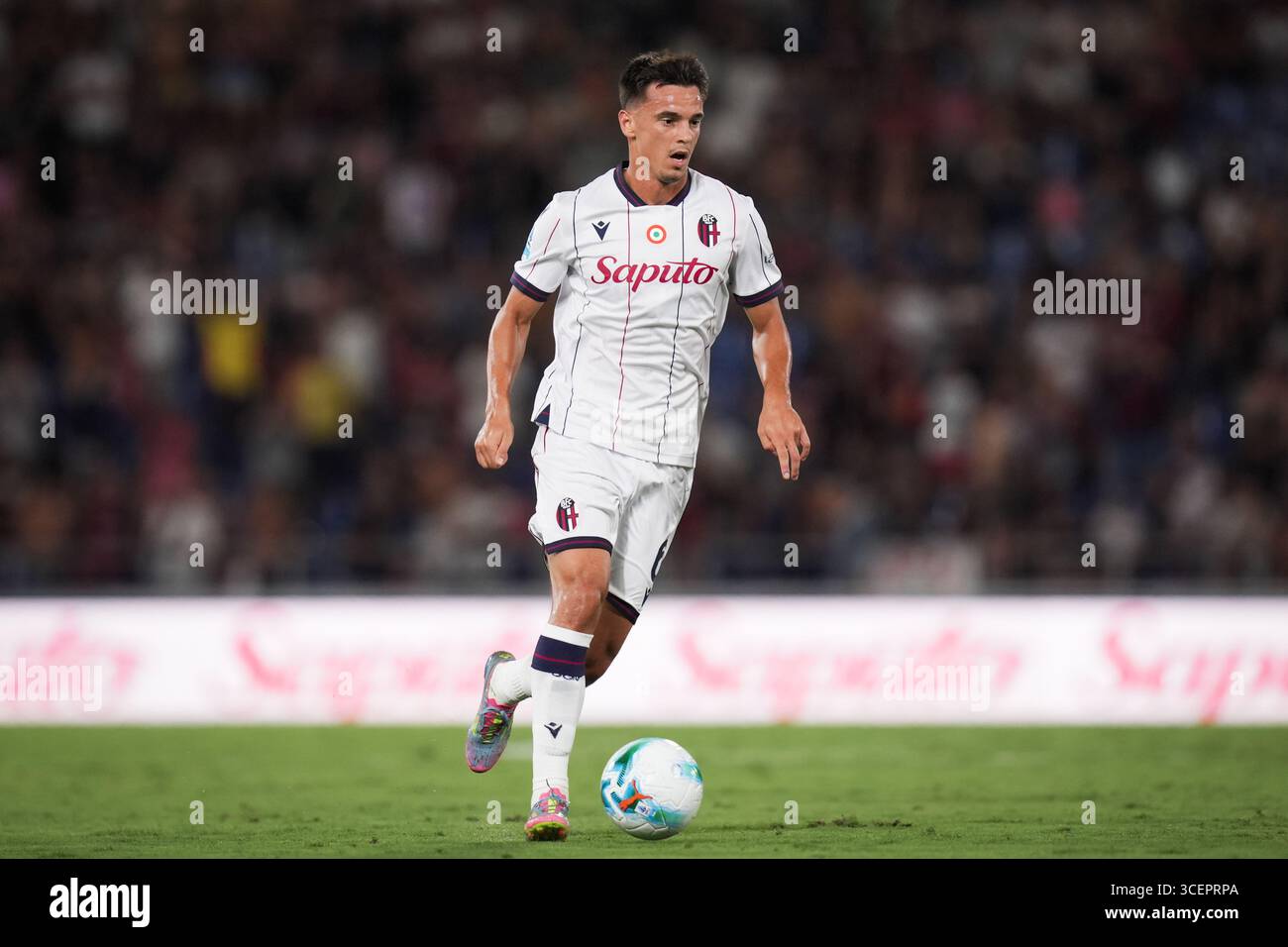 Bologna's Nikola Moro in action during the friendly match between ...