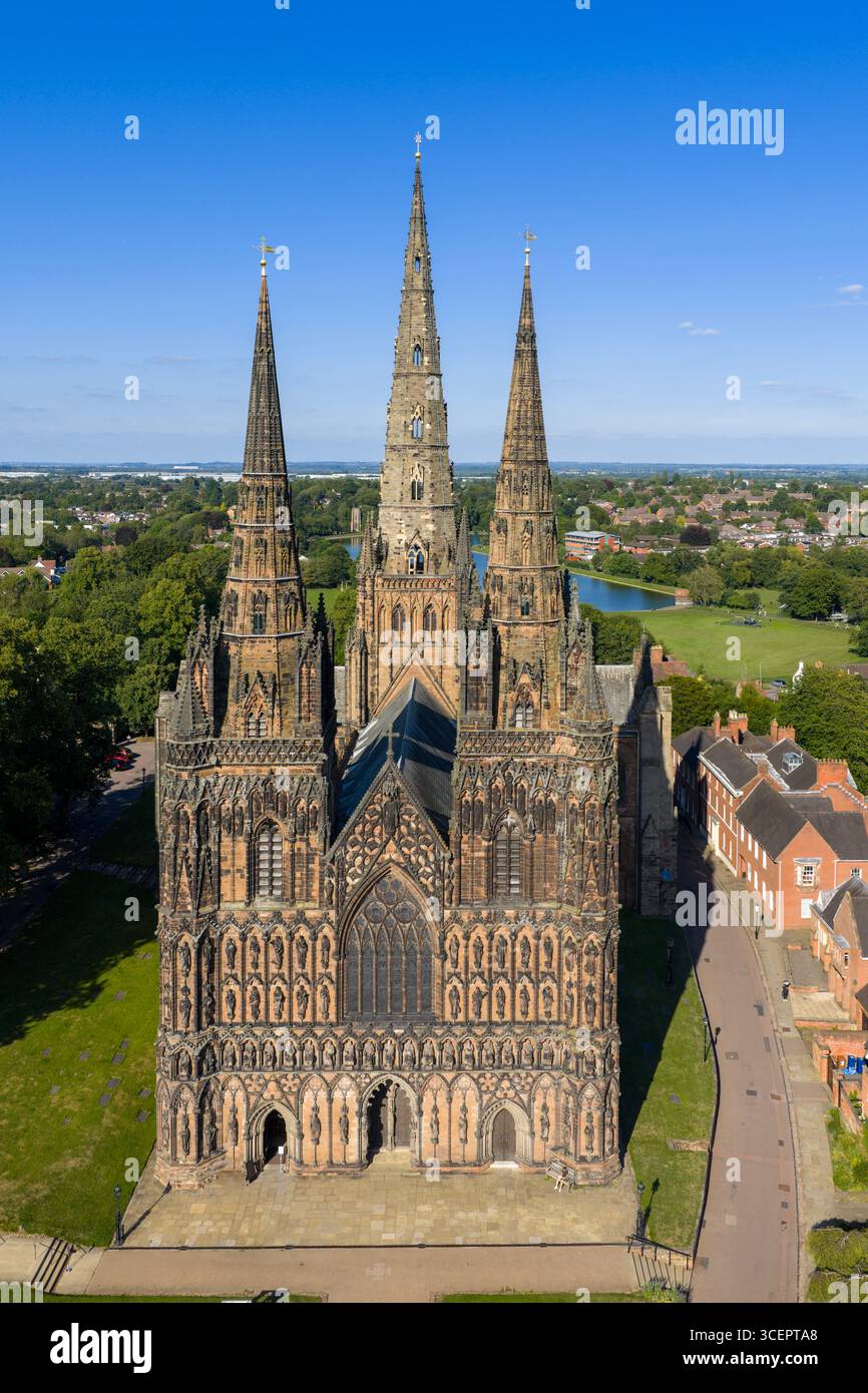 Aerial view lichfield cathedral hi-res stock photography and images - Alamy