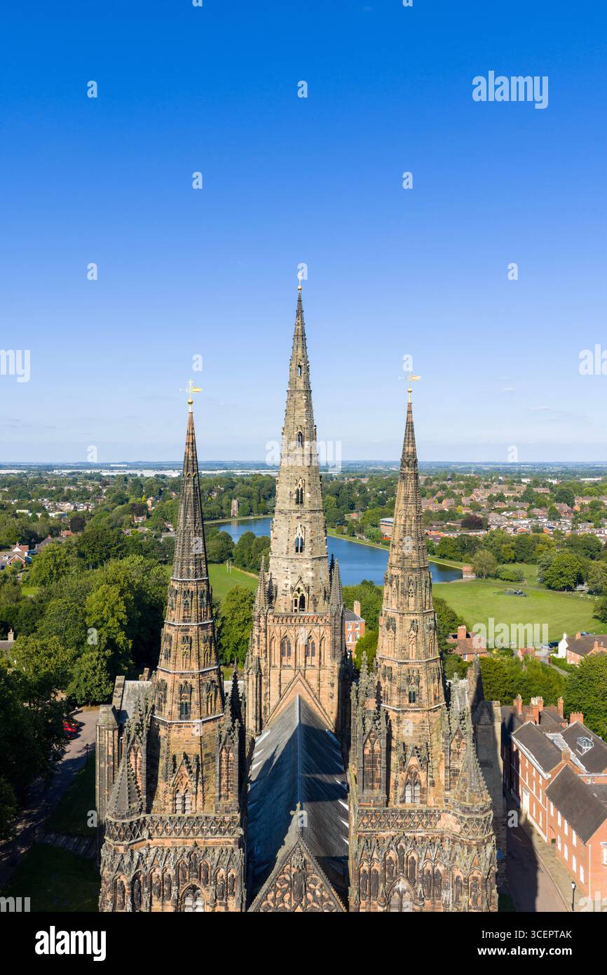 Aerial view lichfield cathedral hi-res stock photography and images - Alamy