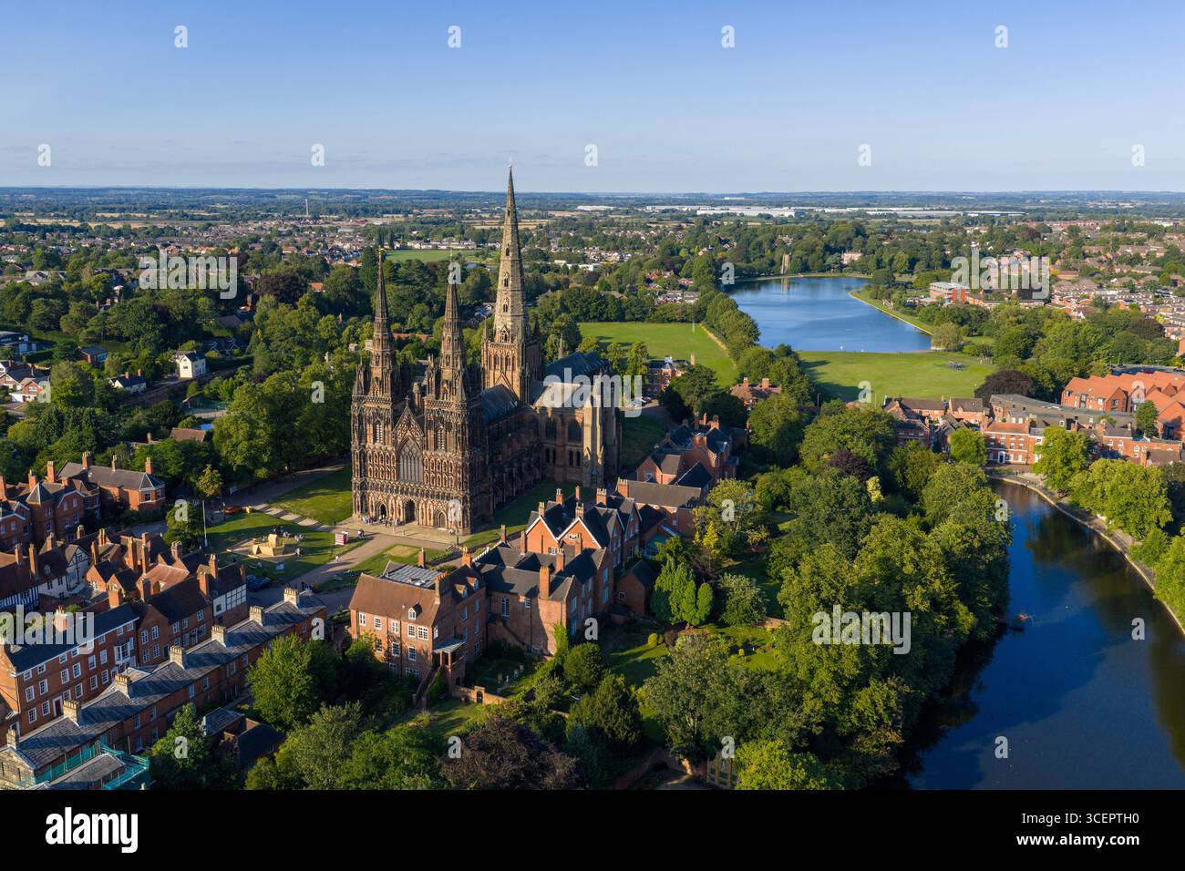Aerial view lichfield cathedral hi-res stock photography and images - Alamy