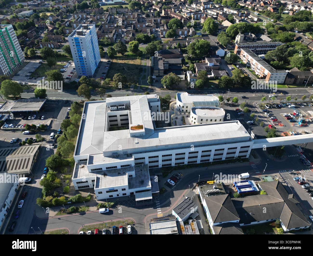 aerial view of Hull's Women and Children's Hospital at Hull Royal ...