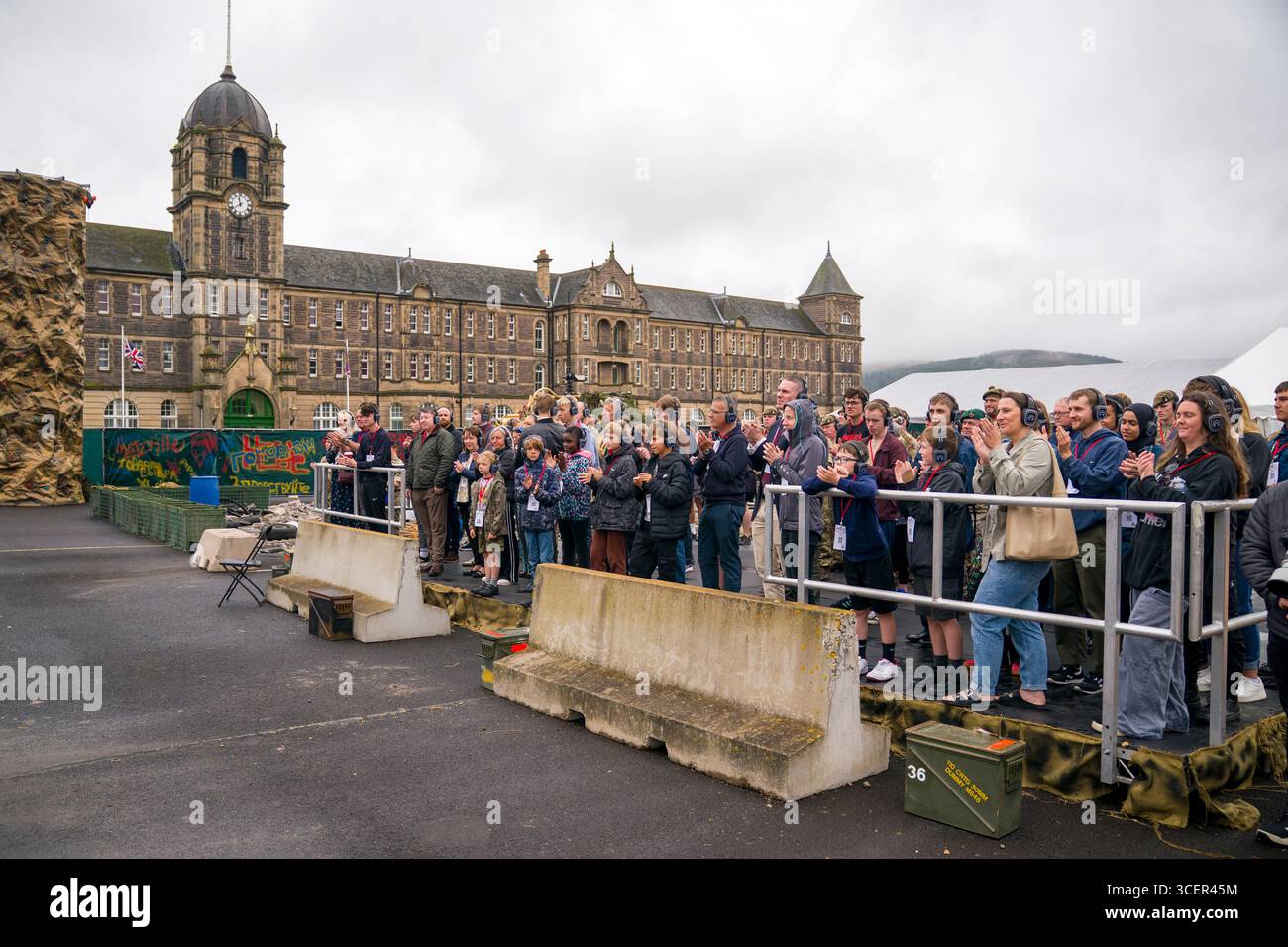 Visitors and invited guests watch the British Army Expo 2025 show at ...
