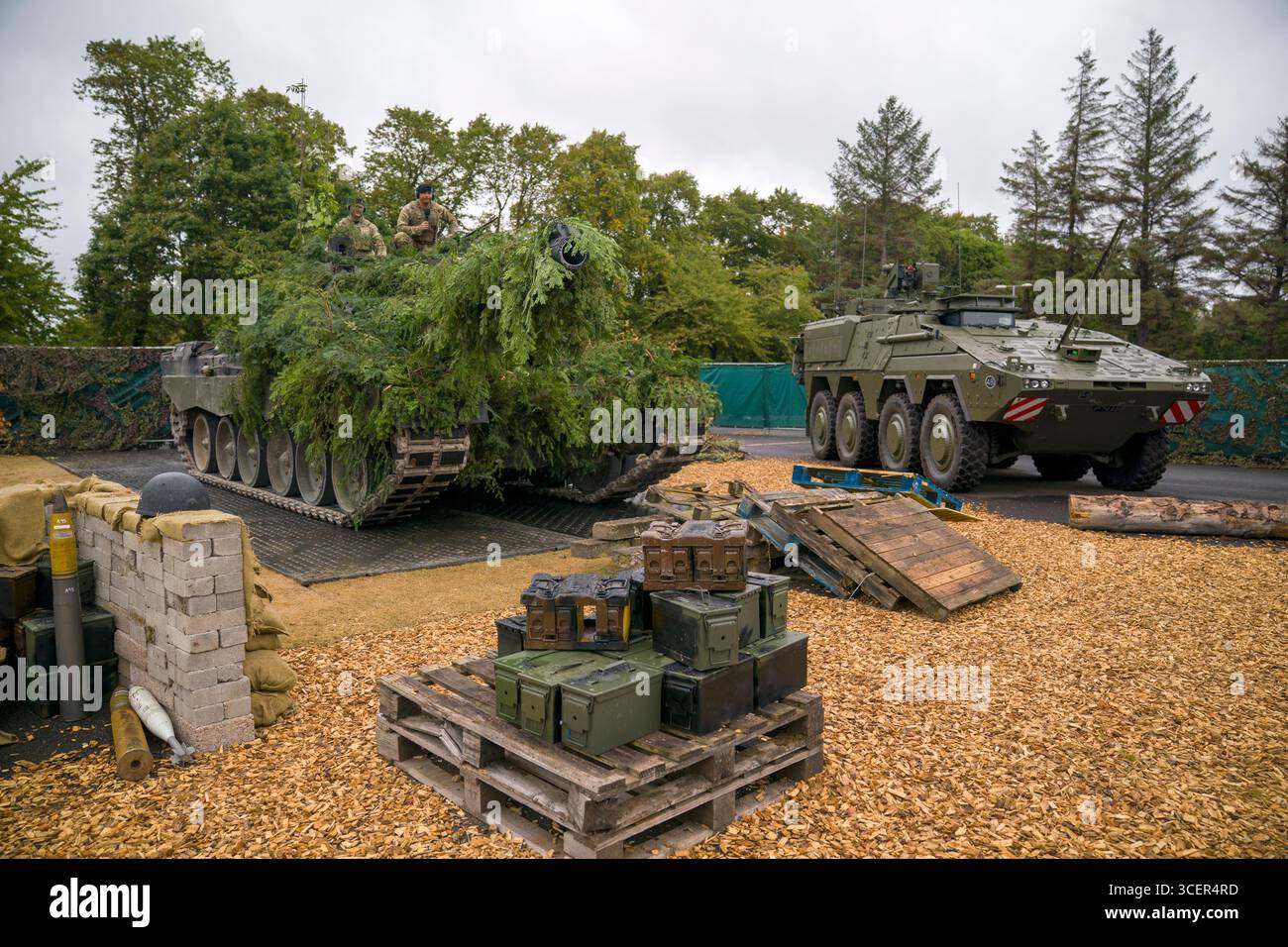 A Challenger 2 main battle tank and Boxer armoured fighting vehicle on ...