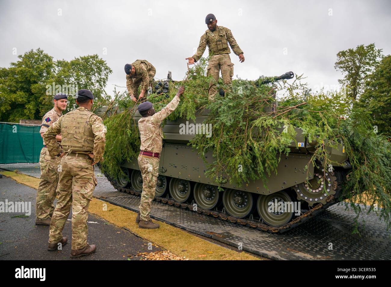 An Ajax armoured fighting vehicle is demonstrated during British Army ...