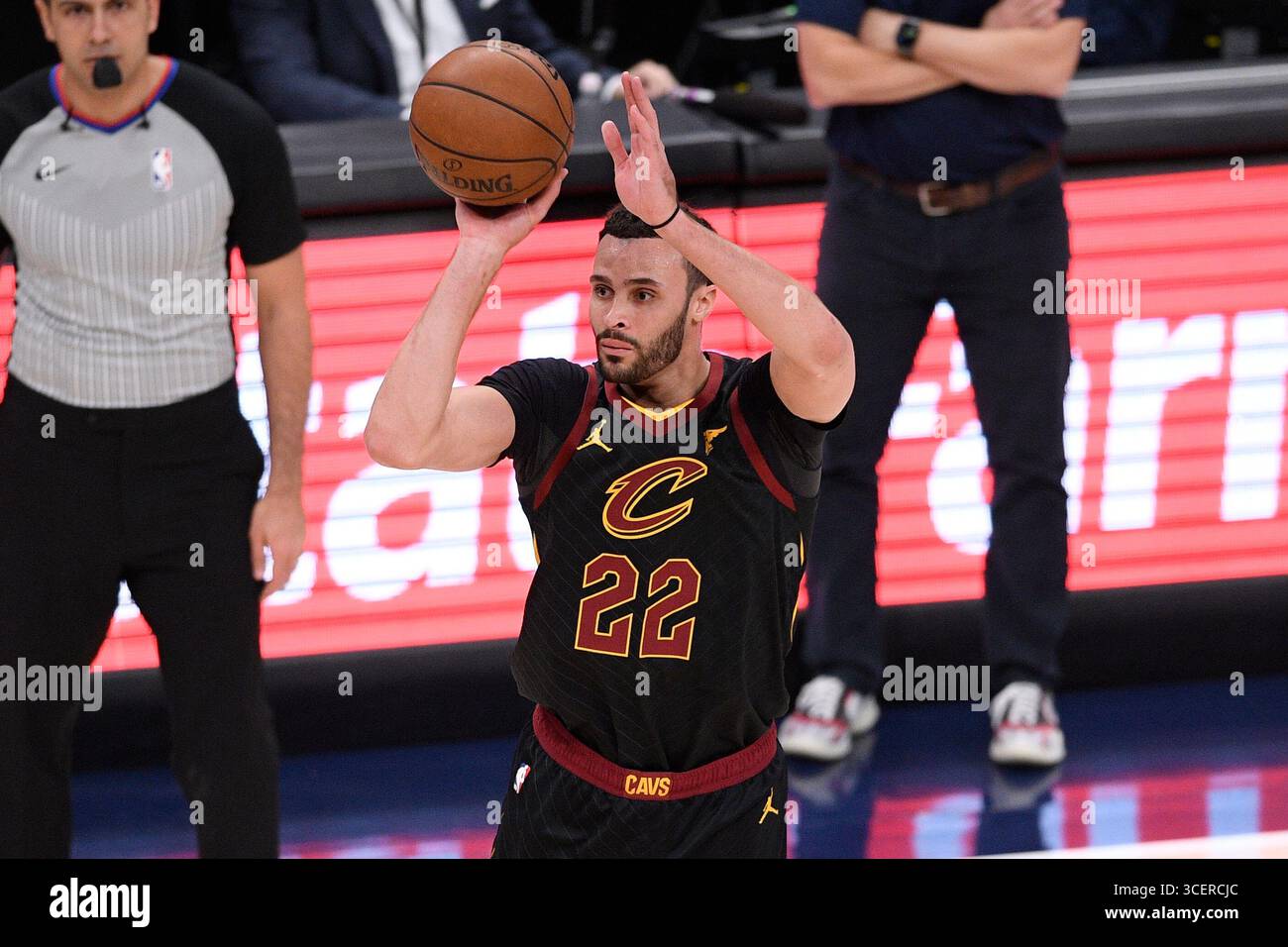FILE - Cleveland Cavaliers forward Larry Nance Jr. (22) shoots during ...