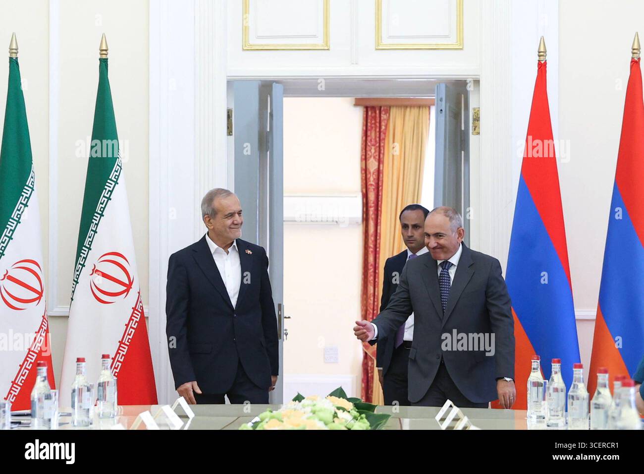 Iranian President Masoud Pezeshkian chairs a high-level meeting between ...
