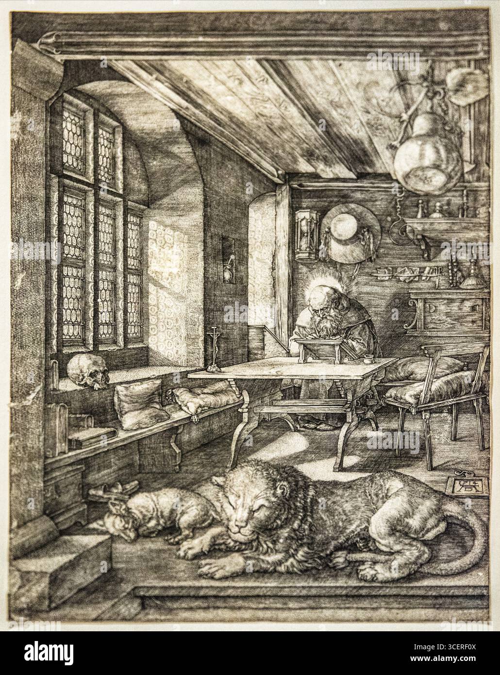 St Jerome in his study, 1514, copperplate engravings, woodcuts ...