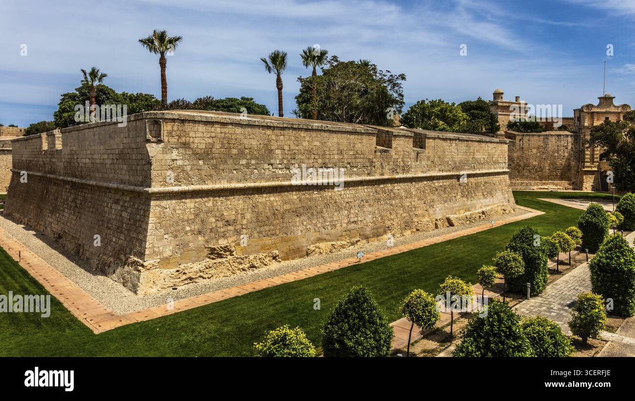 De Redin Bastion, city fortifications, Mdina, former capital, Malta ...