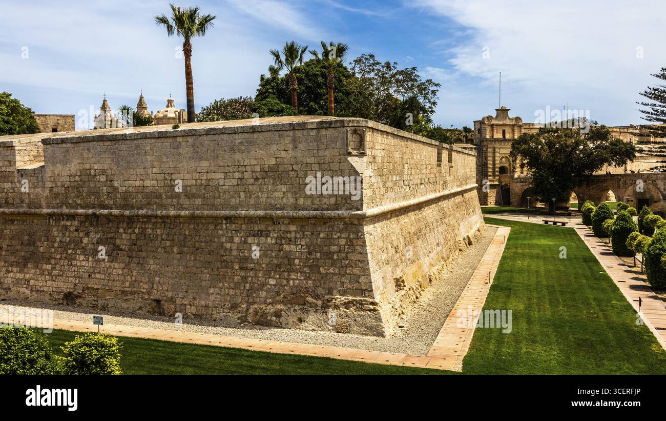 De Redin Bastion, city fortifications, Mdina, former capital, Malta ...