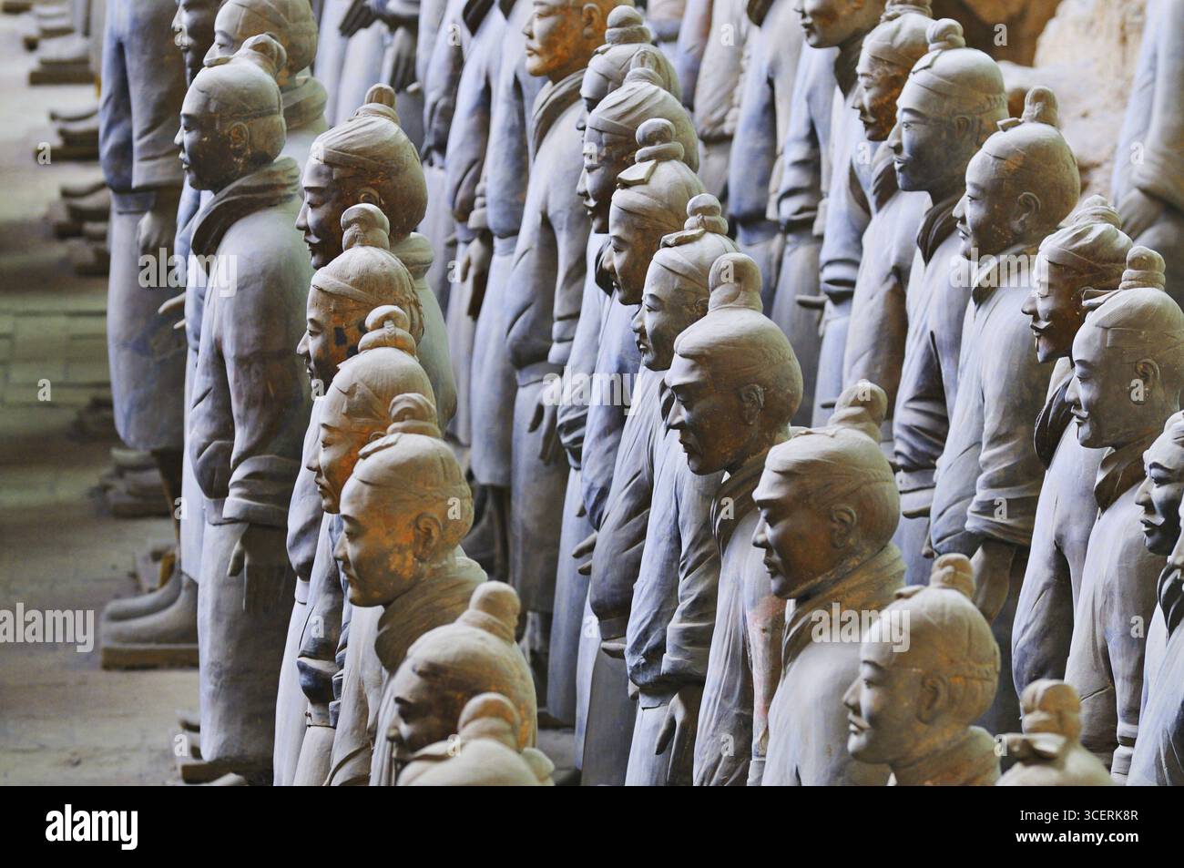 Stone soldiers from excavated tombs in China, clay soldiers, terracotta ...