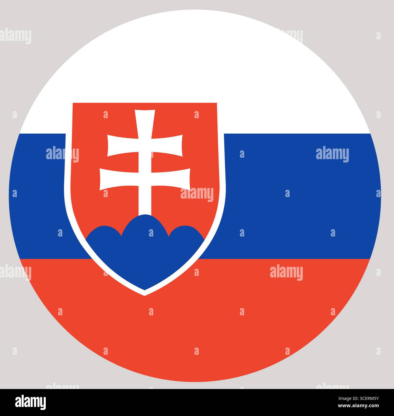 Round flag of Slovakia isolated in circle shape Stock Photo - Alamy