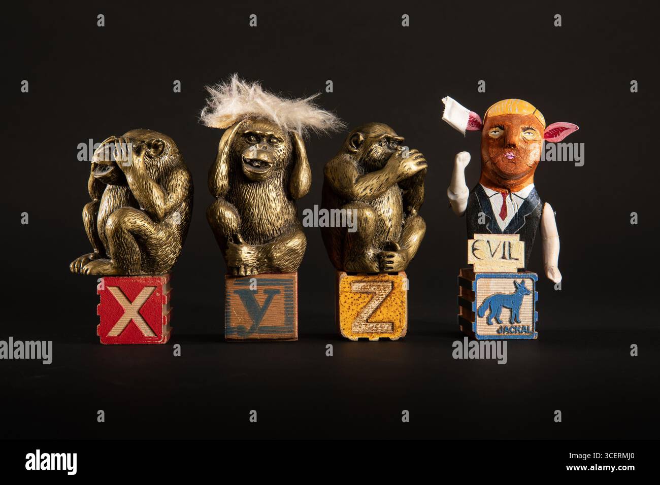 See no evil, hear no evil, speak no evil—joined by a satirical figure ...