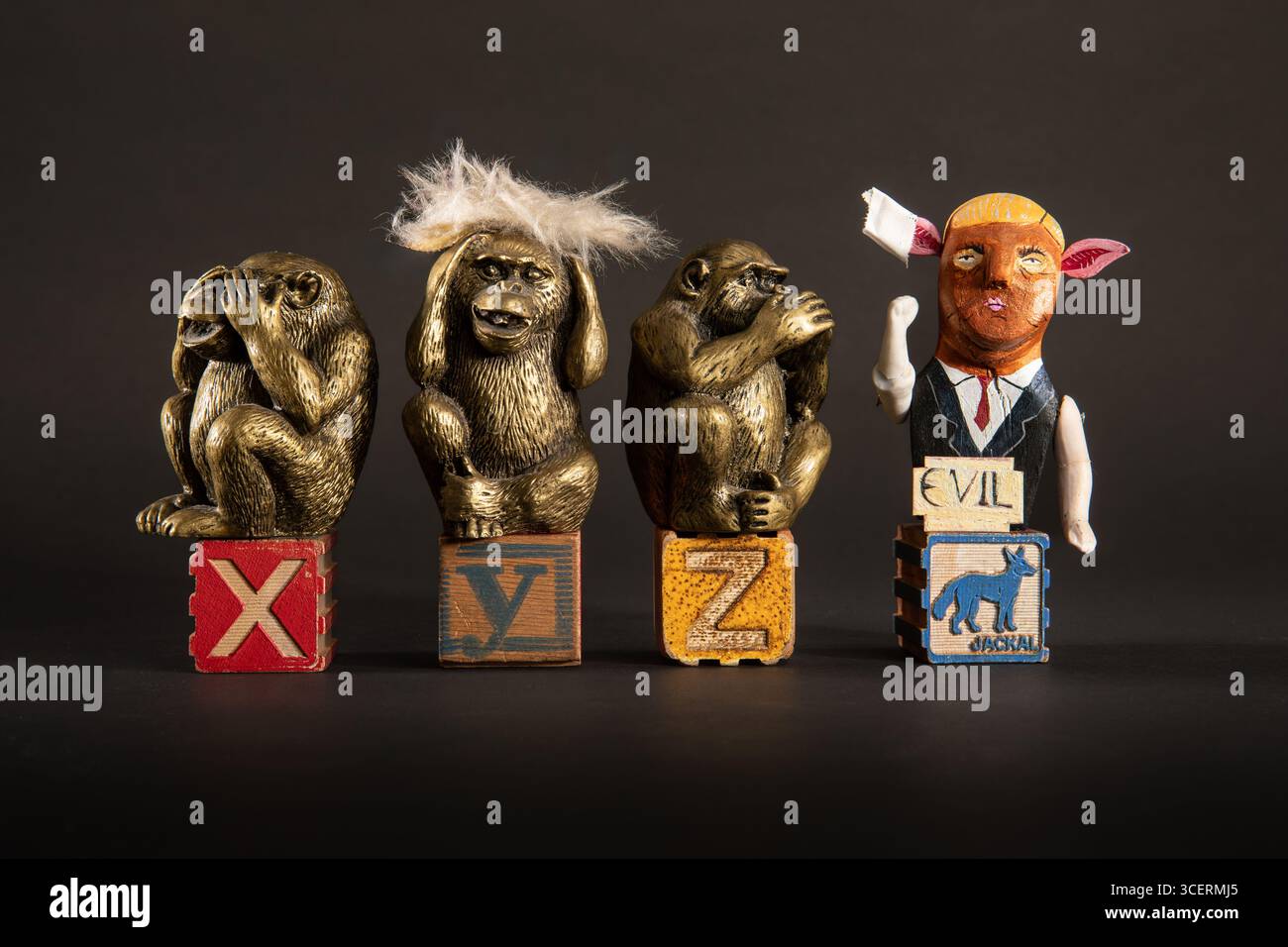 See no evil, hear no evil, speak no evil—joined by a satirical figure ...