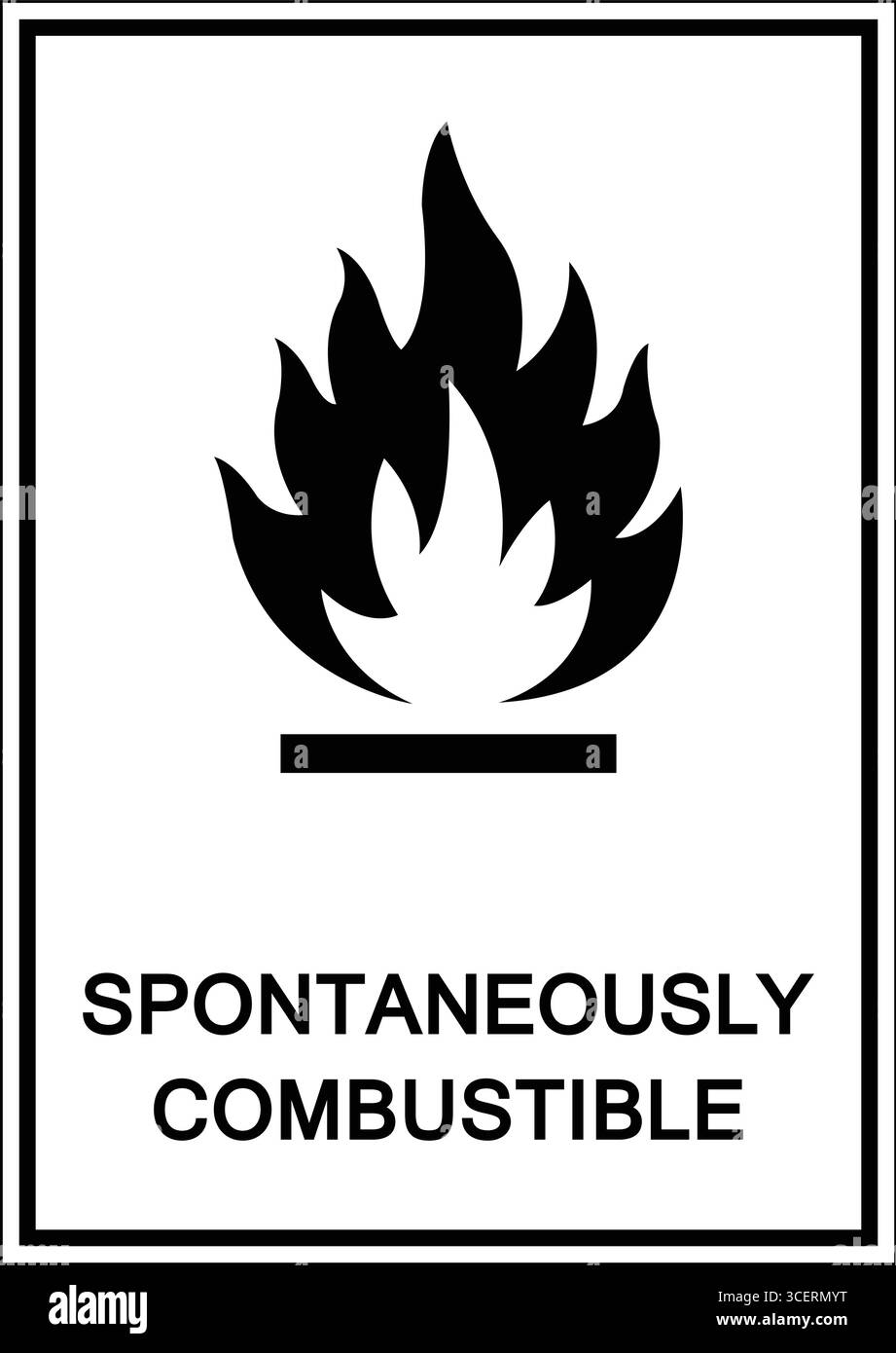 A black and white sign representing a flame symbol, indicating ...