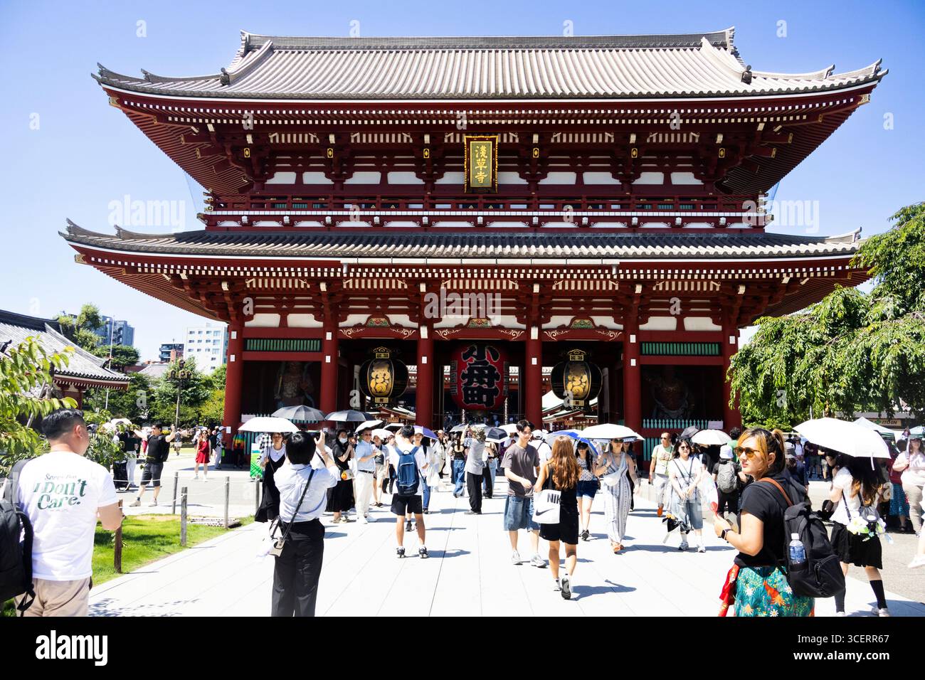 Ancient building shrine of Sensoji temple for japanese people travelers ...