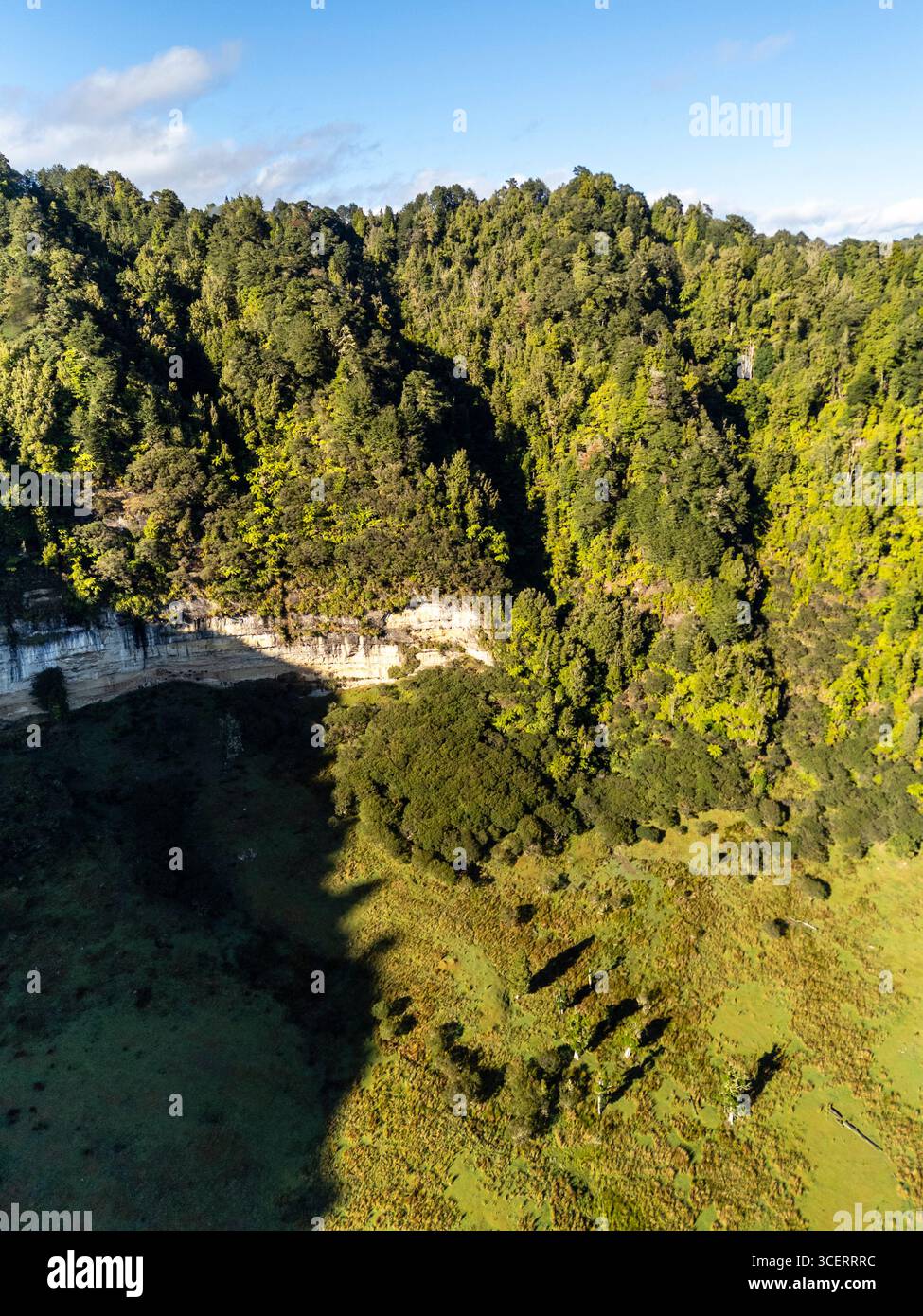 Aerial photograph of Fossil Canyon in the Tangarakau River Valley near ...