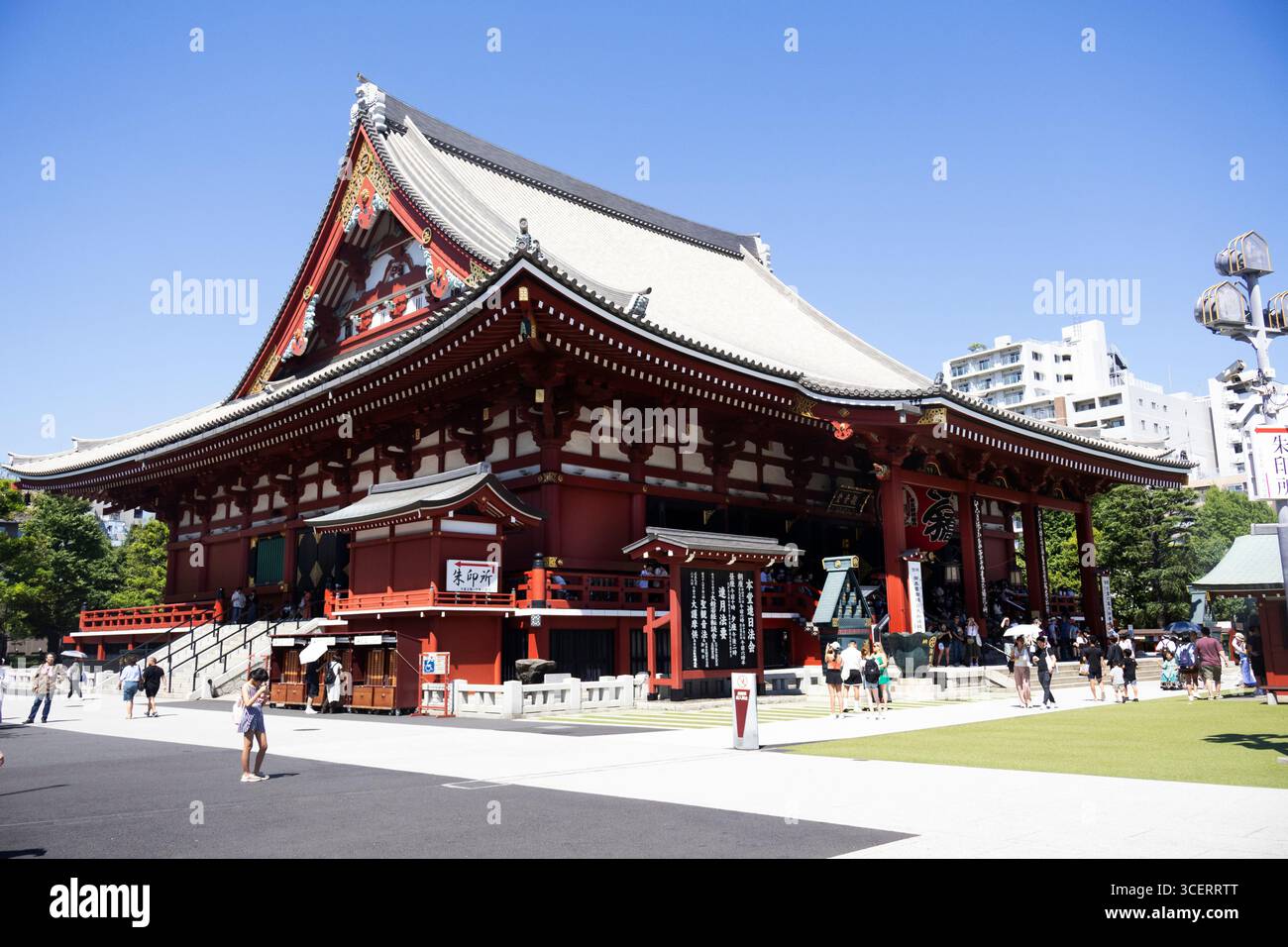 Ancient building shrine of Sensoji temple for japanese people travelers ...