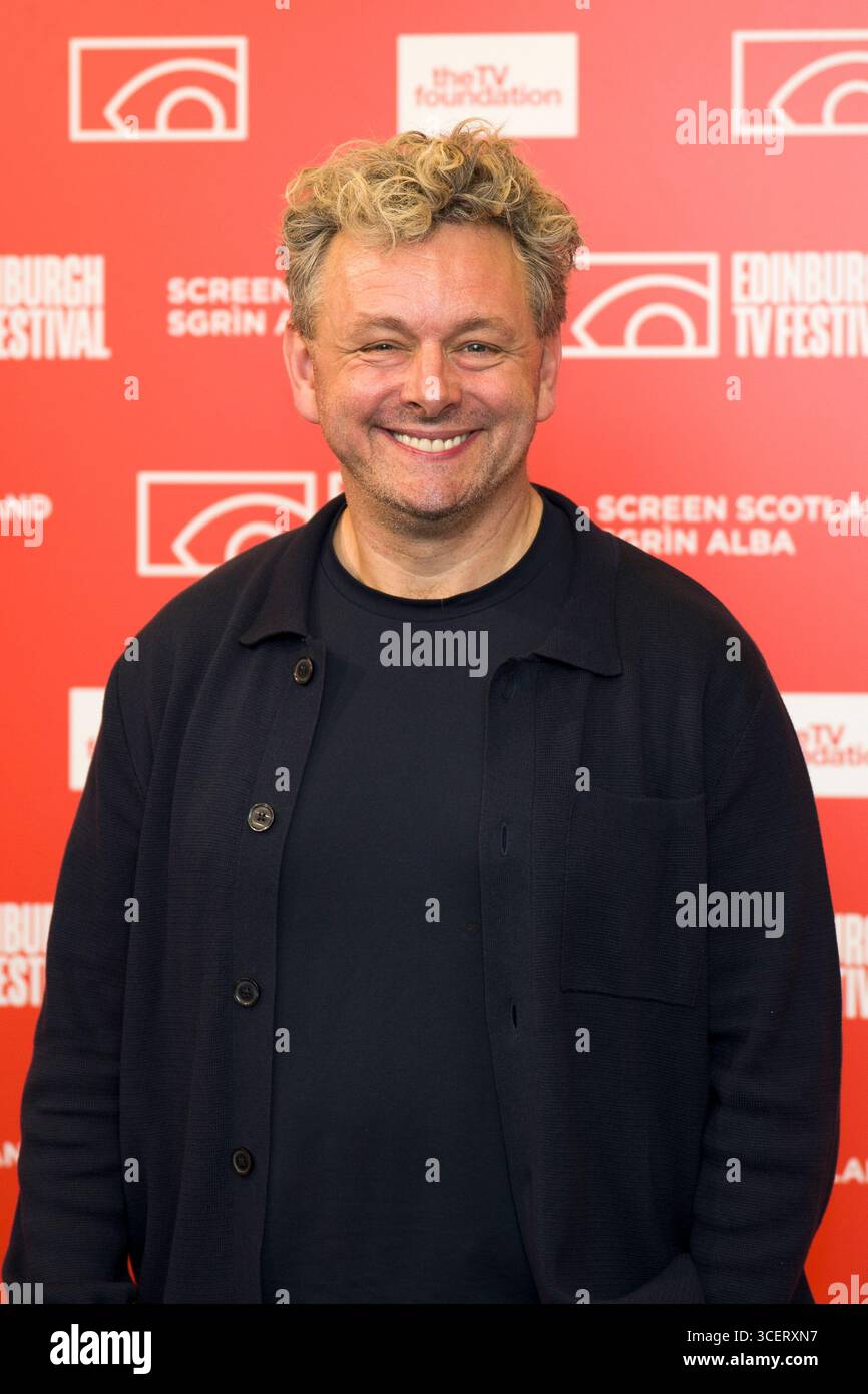 Actor Michael Sheen, after taking part in a Q&A session with television ...