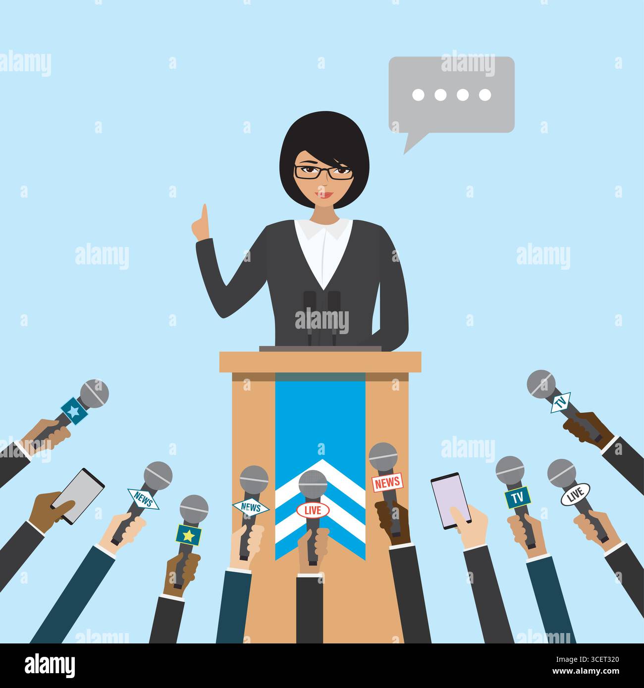 Female chinese news reporter Stock Vector Images - Alamy