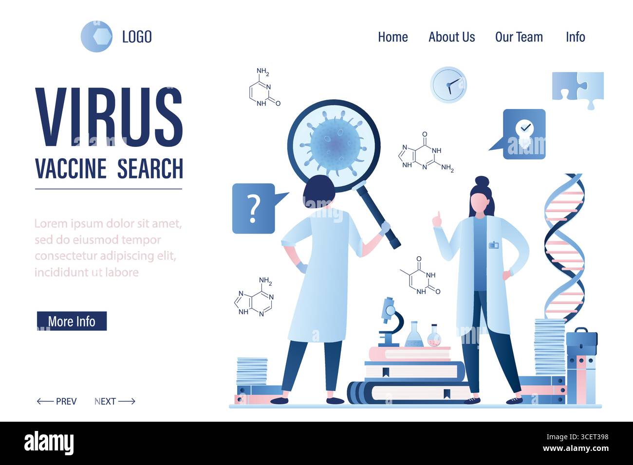 Science web landing page Cut Out Stock Images & Pictures - Alamy