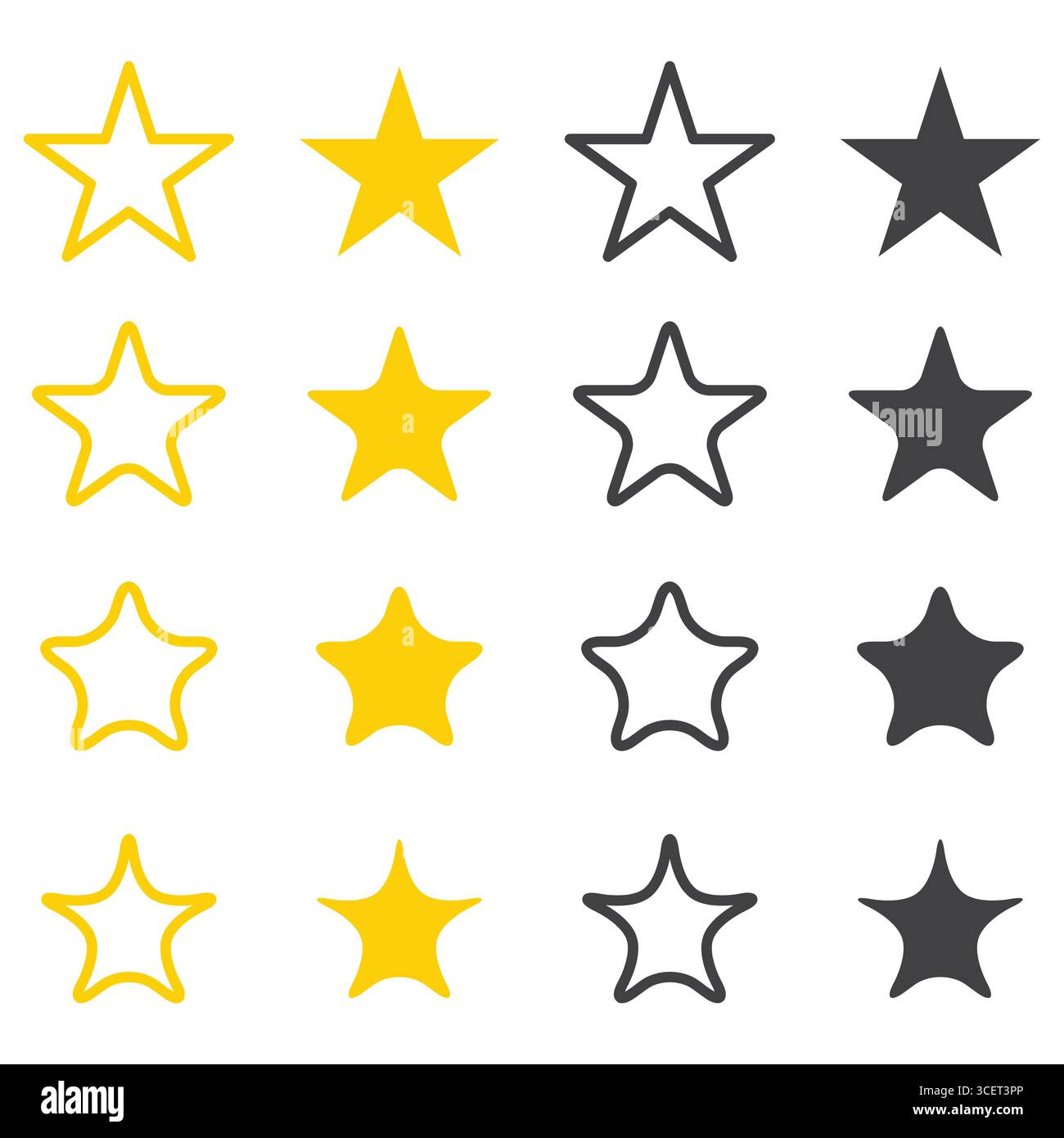 Vector Modern Yellow and Black Stars Set Stock Vector Image & Art - Alamy