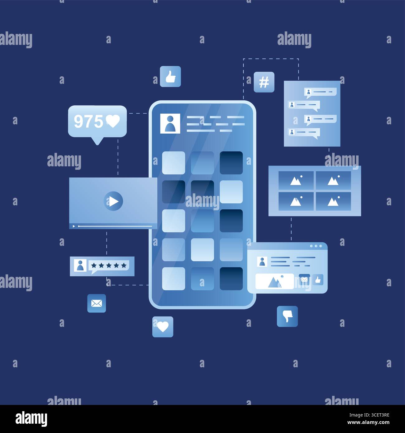 Profile video Stock Vector Images - Alamy