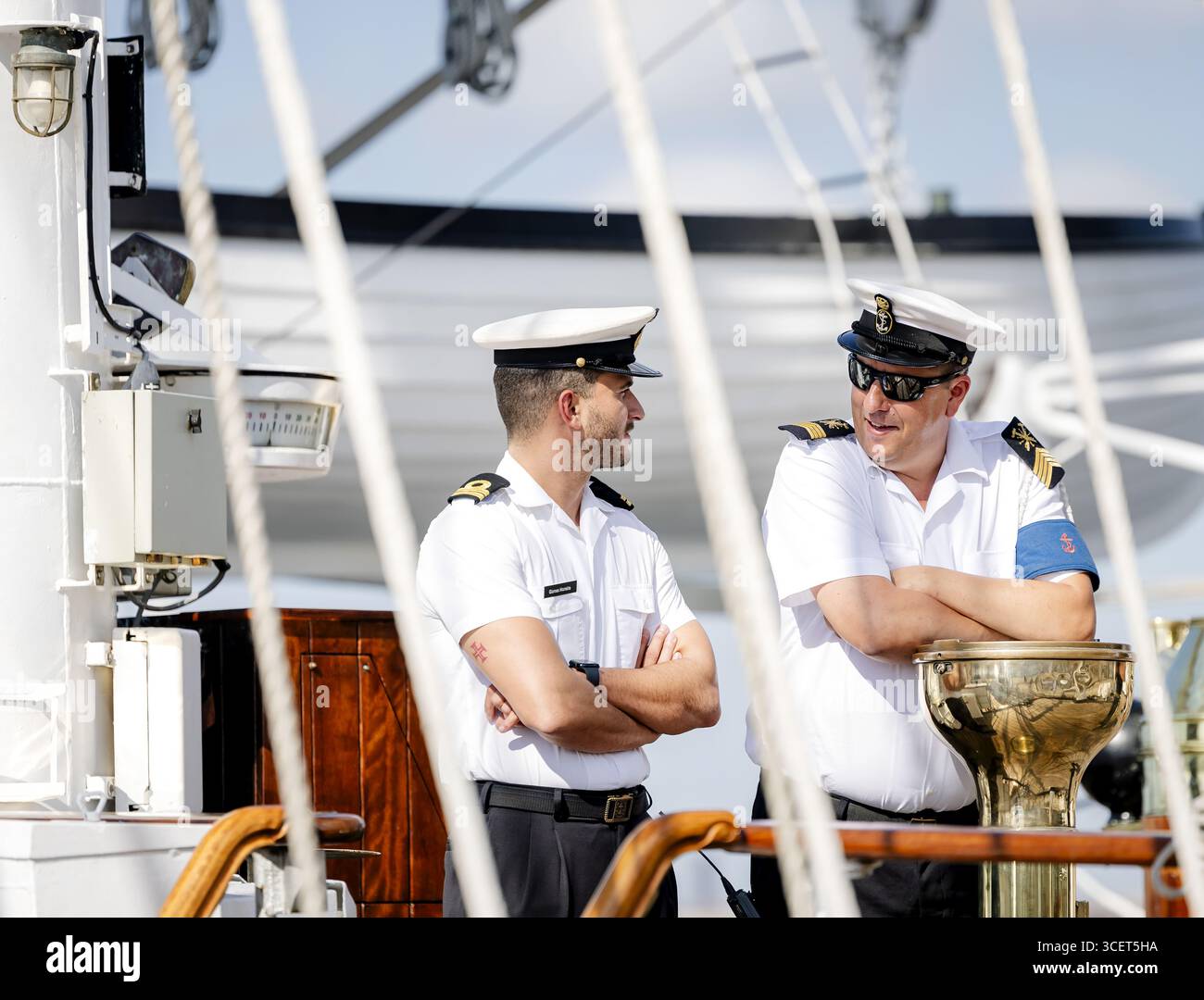 IJMUIDEN – Crew at the Portuguese ship NRP Sagres during the second day ...