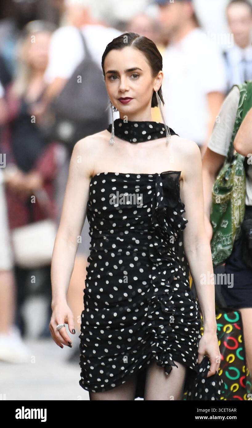 Lily Collins during Emily in Paris set in Venice, Italy on August 19 ...