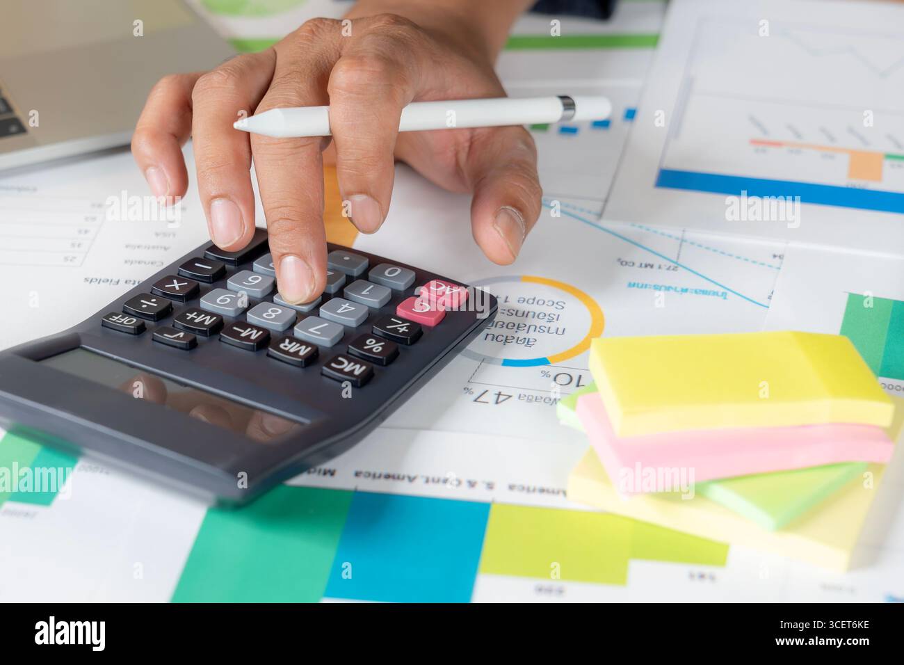 Conceptual image illustrating cost calculation and expense analysis ...
