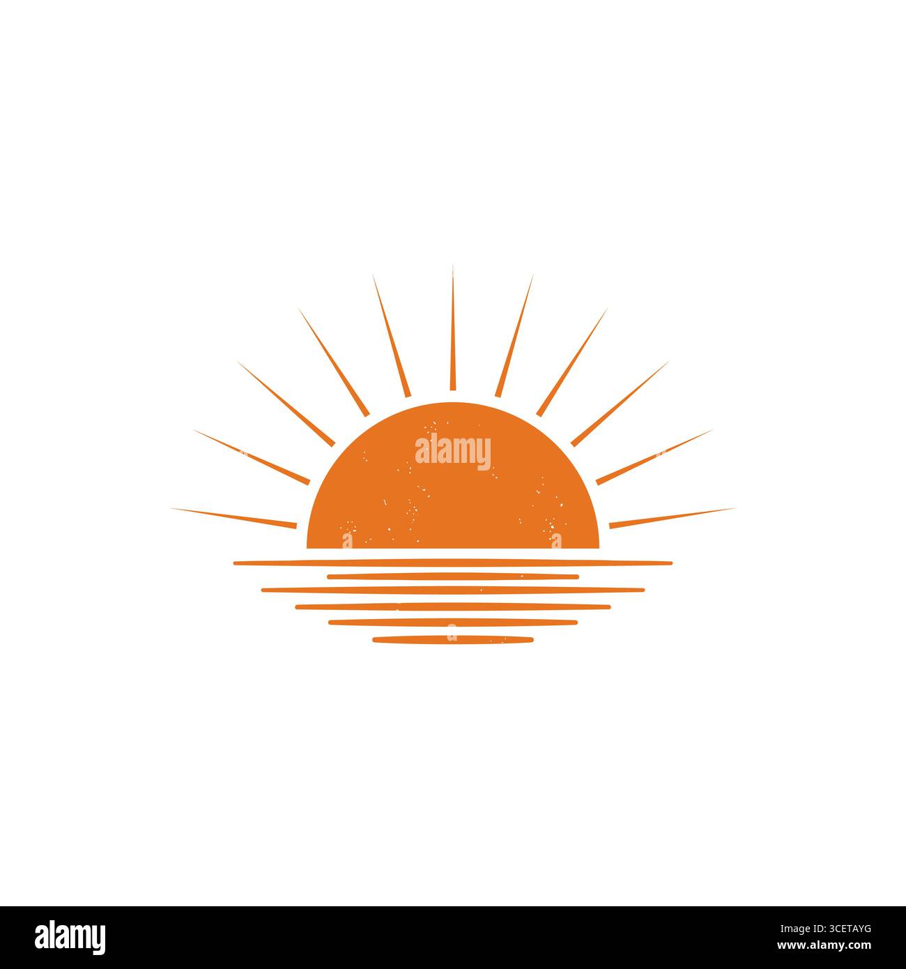 Old vintage sun semi circle sunrise or sunset logo design. Minimalist ...