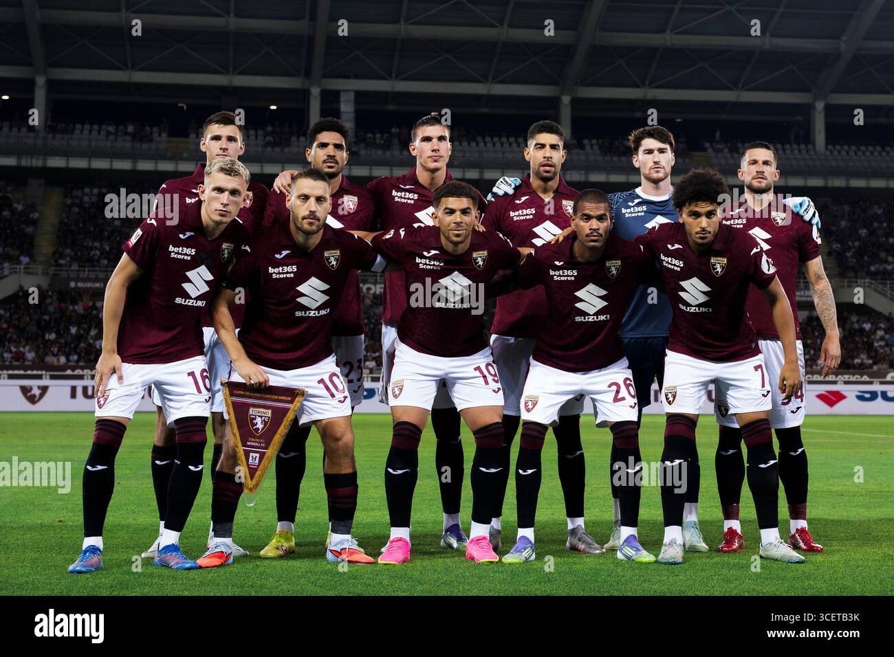 Players of Torino FC pose for a team photo prior to the Coppa Italia ...