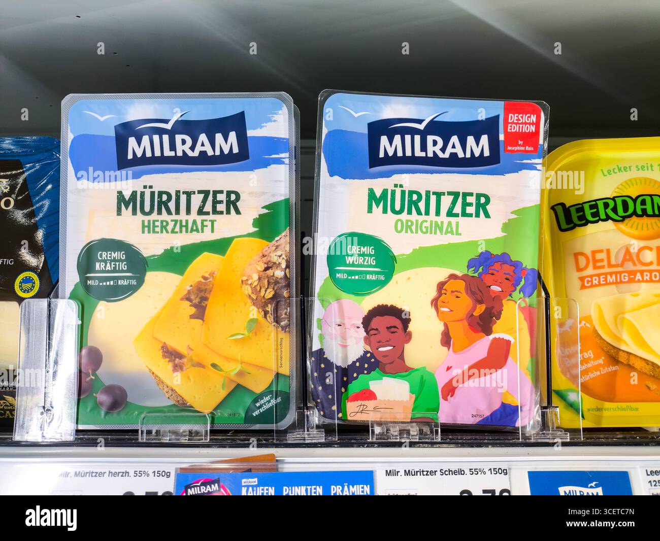 Bavaria, Germany - August 19, 2025: Milram Müritzer cheese in the ...