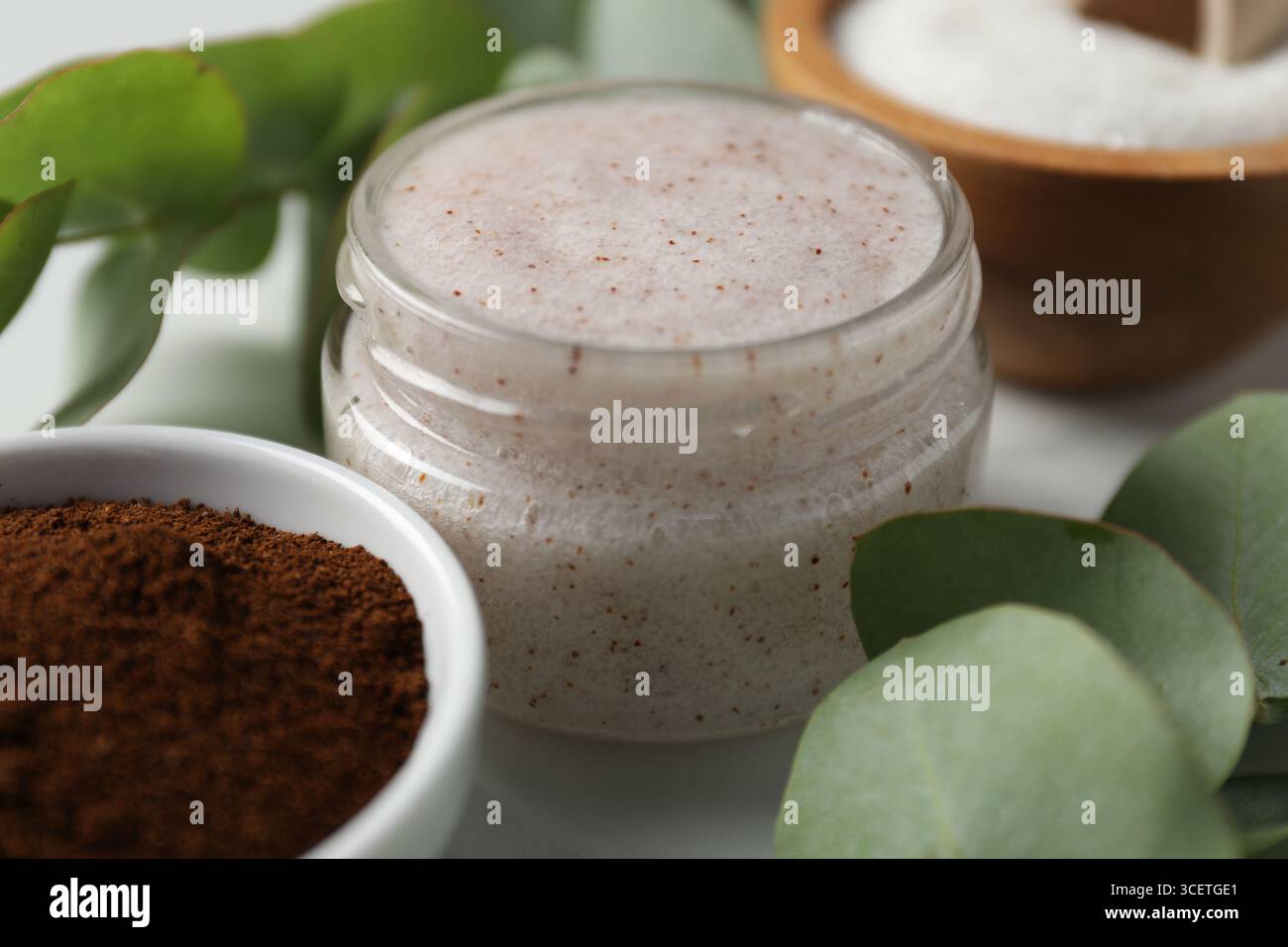 Jar natural scrub ingredients hi-res stock photography and images - Alamy