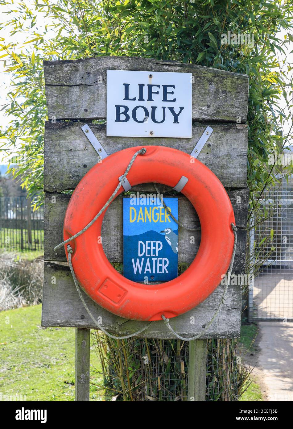 A sign saying "life bouy" at the Peak Wildlife Park, Leek ...