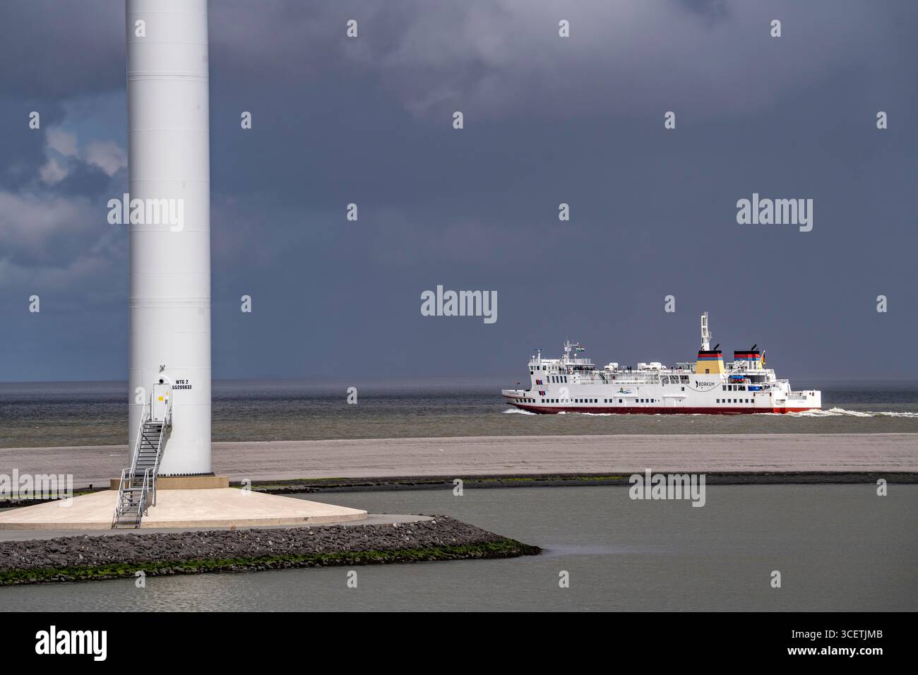 The North Sea car ferry Münsterland departs from the ferry port of ...