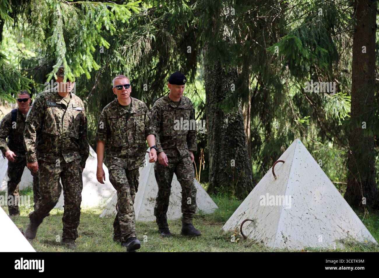 19 August 2025, Latvia, Zaborje: Edgars Rinkevics (M), President of ...