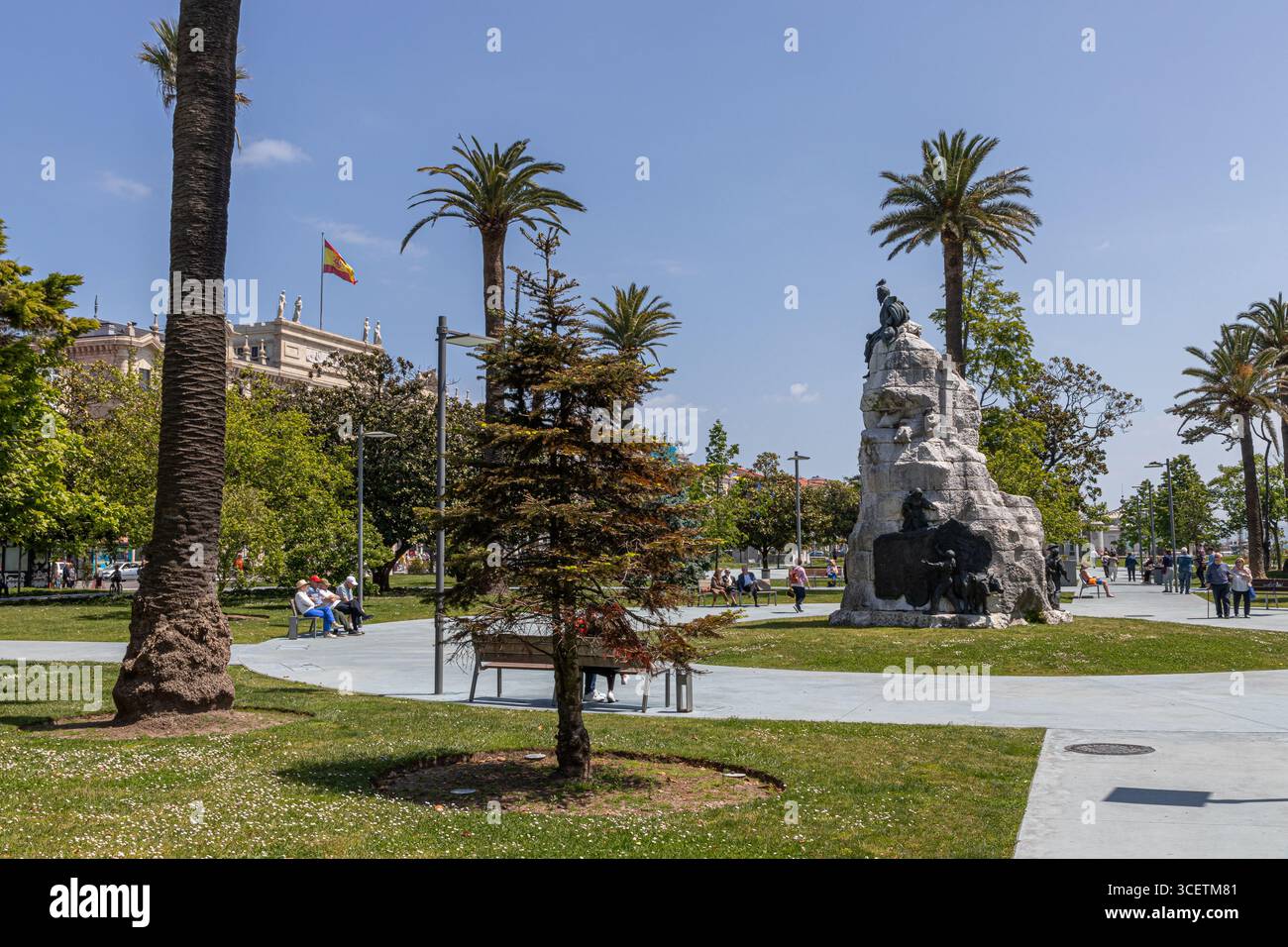 Santander, Cantabria, Spain. Monument to writer Jose Maria de Pereda ...