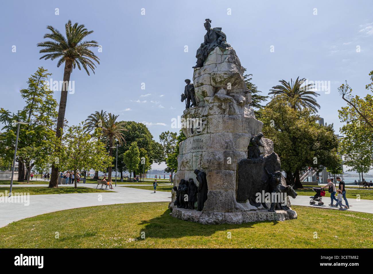 Santander, Cantabria, Spain. Monument to writer Jose Maria de Pereda ...