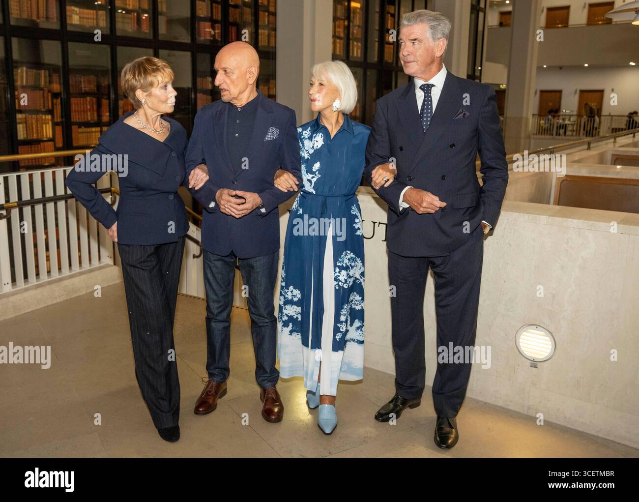 (left to right) Celia Imrie, Sir Ben Kinsley, Helen Mirren and Pierce ...
